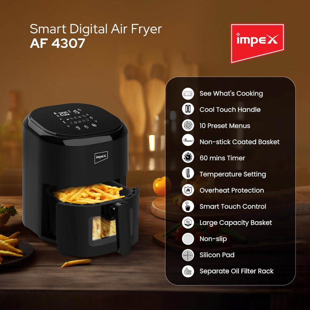 Impex 4.5L Digital Air Fryer AF4307 – Teq Souq